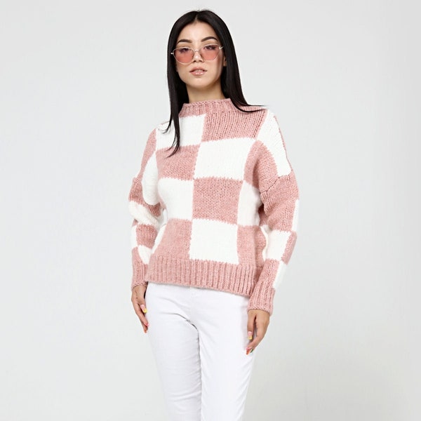 Checkered Sweater - Etsy