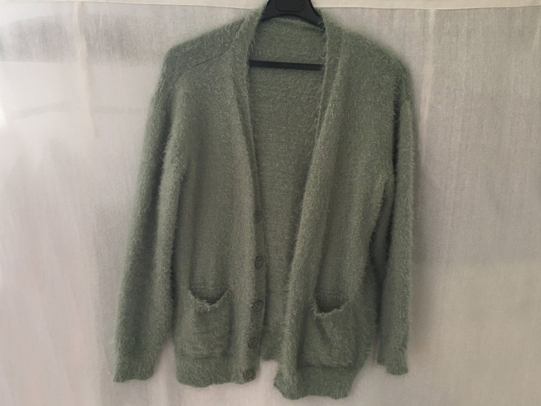 Kurt Cobain Unplugged Cardigan, Grunge Green Cardigan, Minimalist ...
