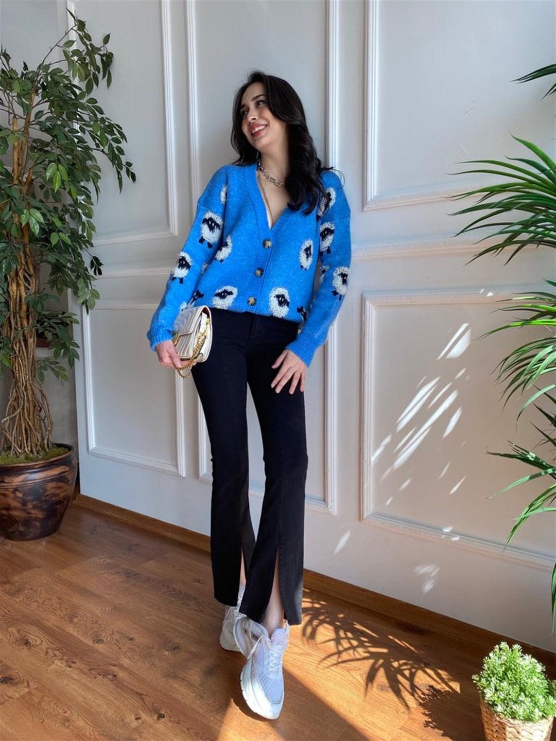 Soft Cardigan, Blue Cardigan, Sheep Cardigan, Women's Cardigan, Cute ...