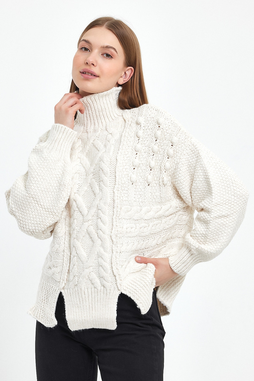Soft Sweater, White Sweater, Crochet Sweater, Women's Sweater, Fall ...