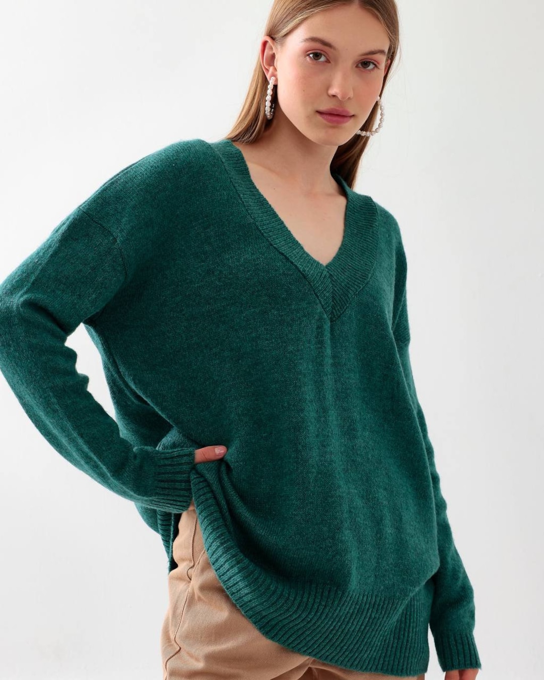 Green Sweater, Soft Sweater, Autumn Sweater, Minimalist Sweater, Women ...