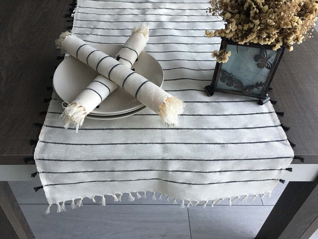 Ivory Linen Table Runner Boho Table Runner Custom Table - Etsy
