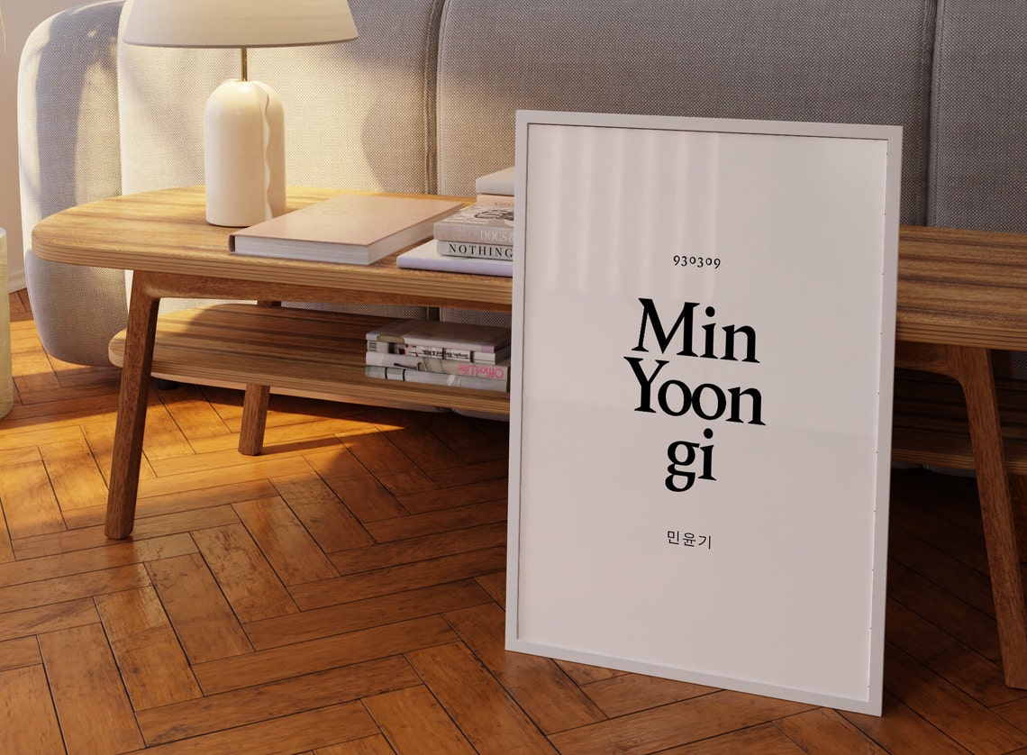 Yoongi BTS Poster Set of 3 digital Download SUGA Minimalist - Etsy
