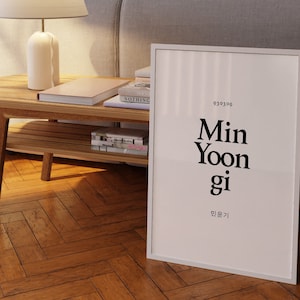Yoongi BTS Poster Set of 3 (digital Download), SUGA Minimalist Bts ...