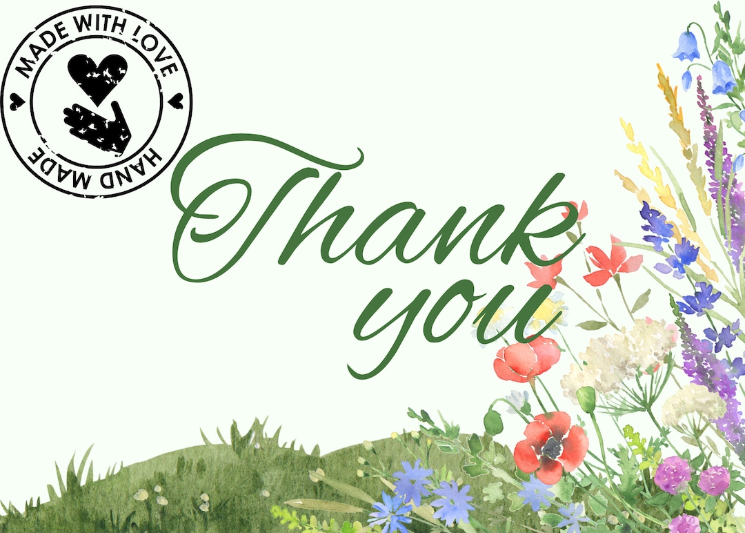 Green Garden Thank You Card - Etsy