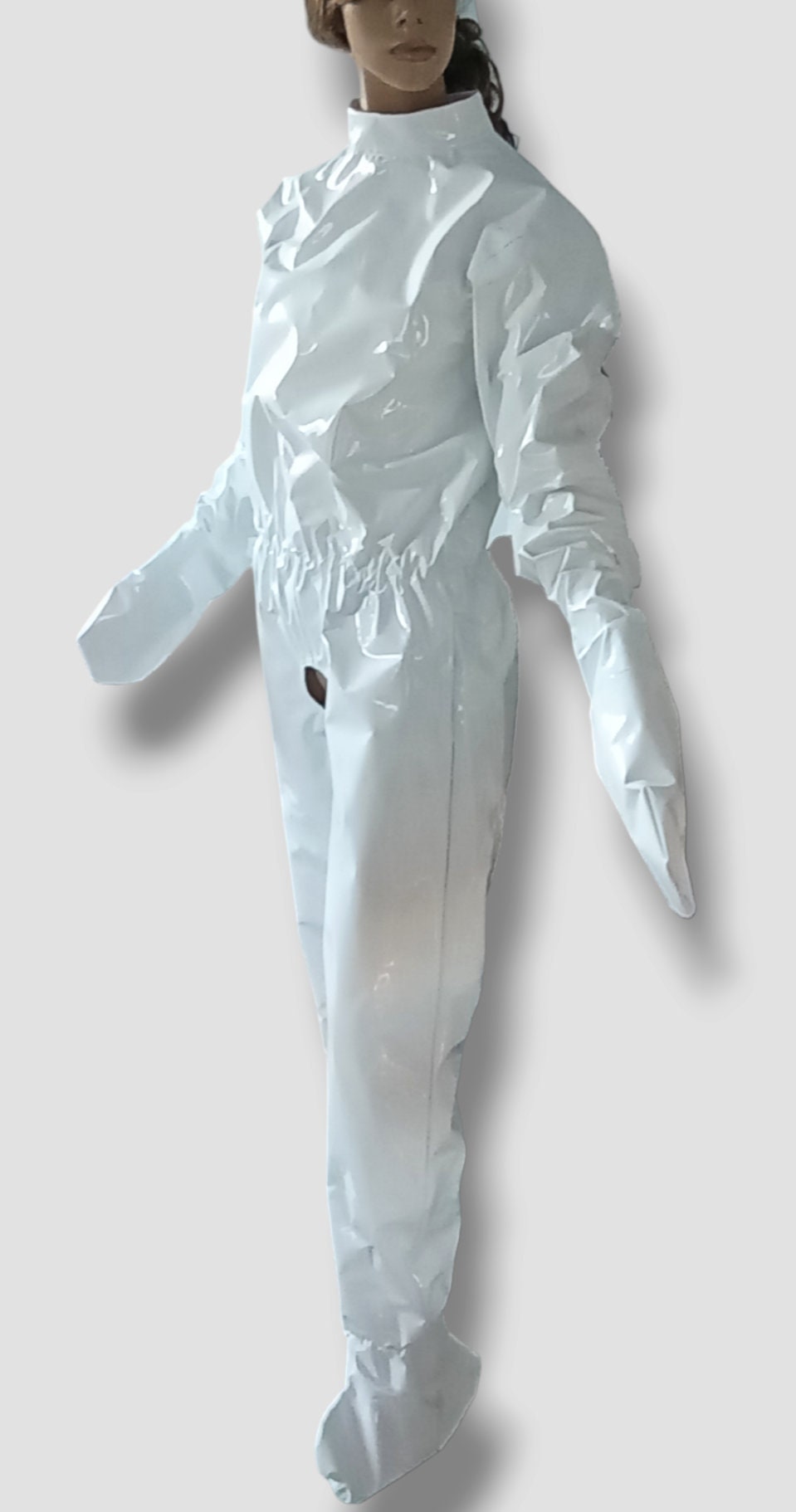 Lockable Full Body Suit Enclosed Hands/feet Vinyl PVC Suit - Etsy