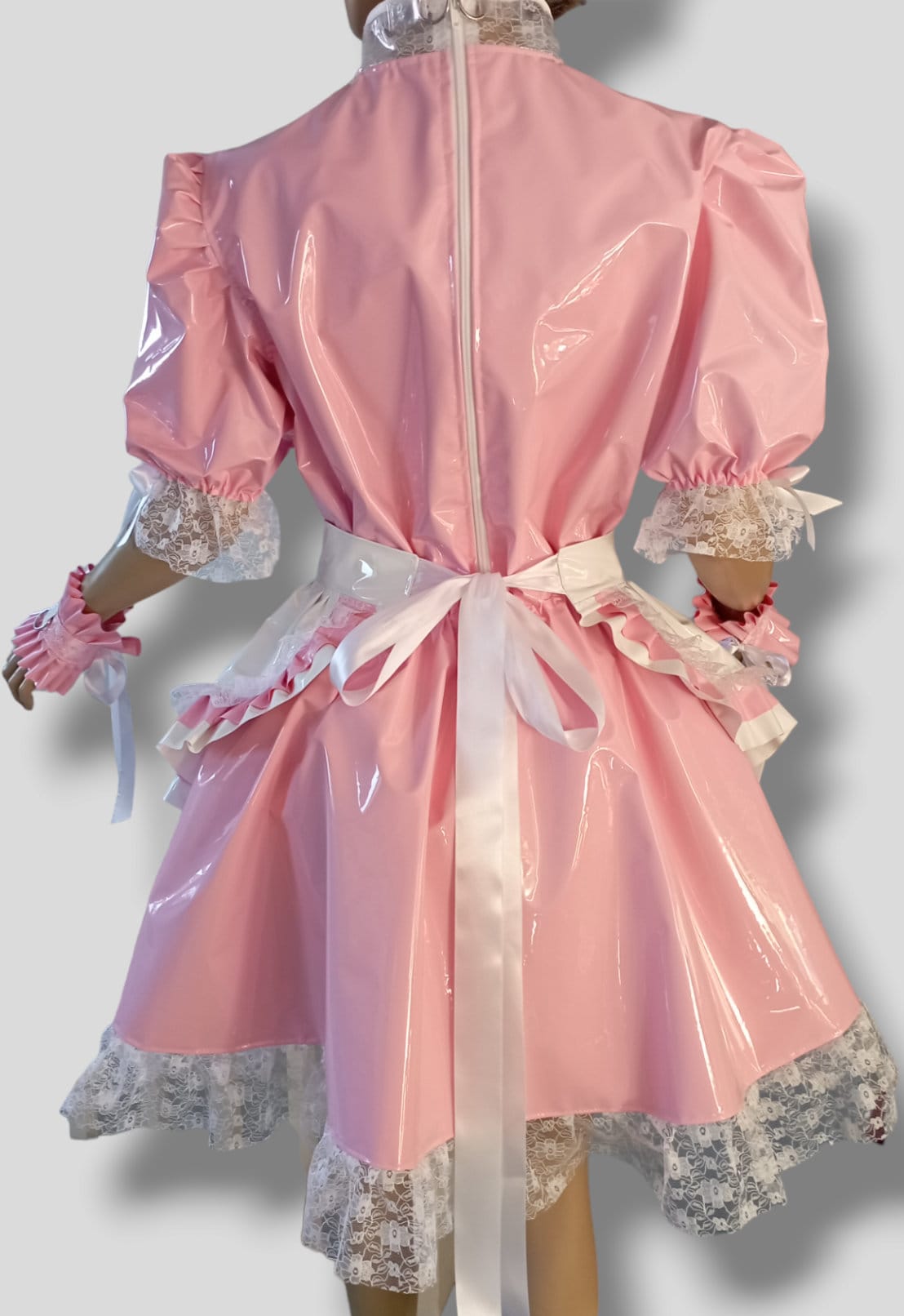 Lockable Pink PVC Sissy Maid Lace Dress - Etsy