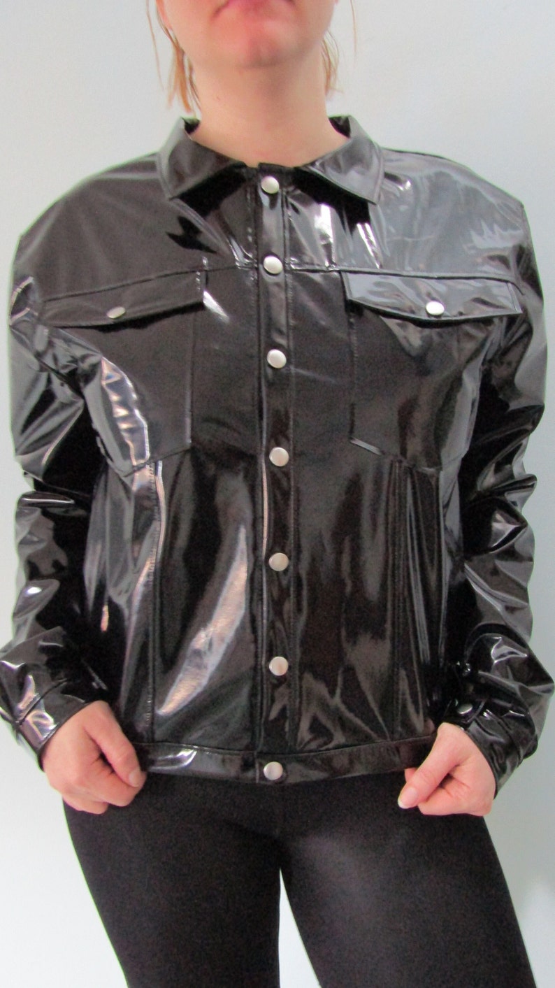 Jacket PVC Bomber Jean Jacket - Etsy