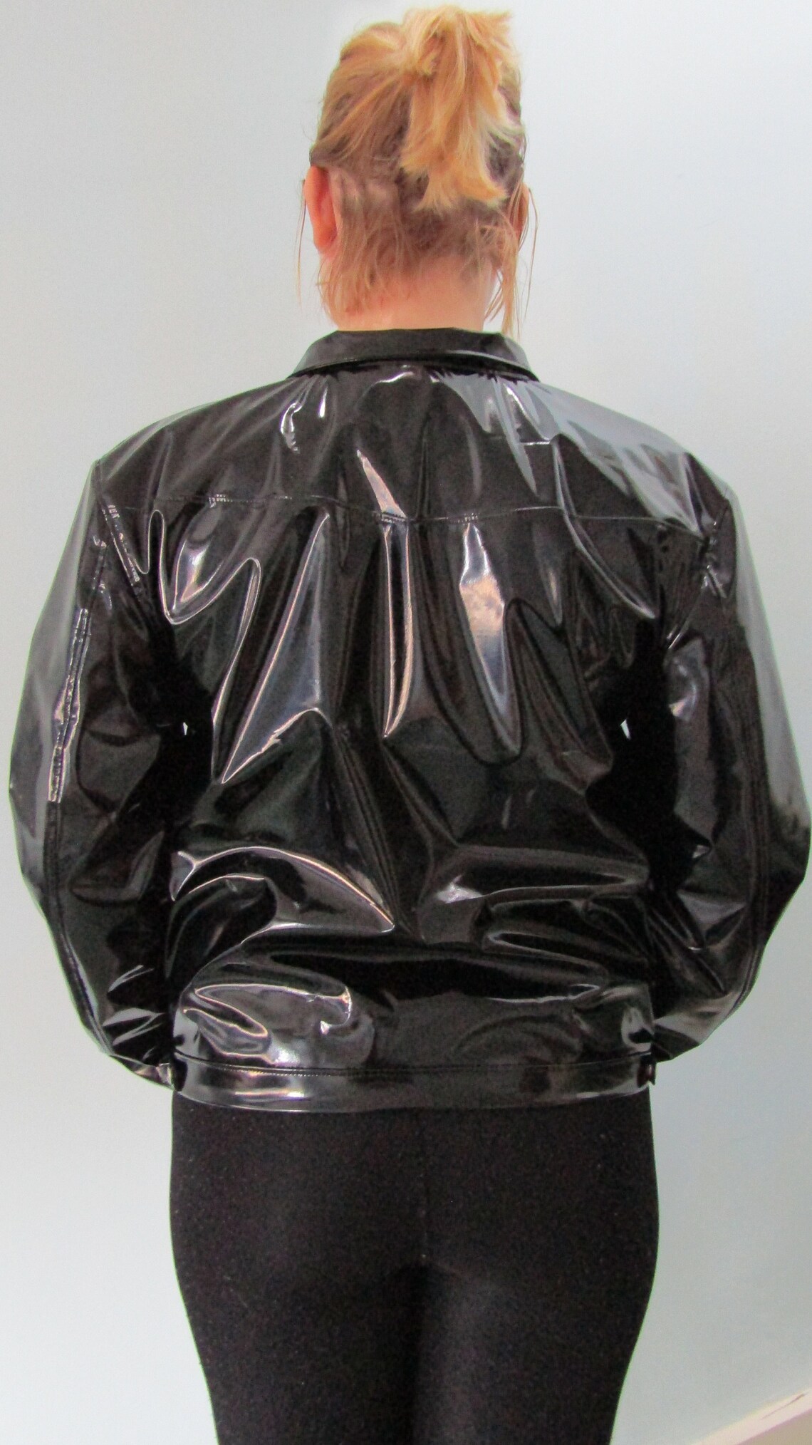 Jacket PVC Bomber Jean Jacket - Etsy