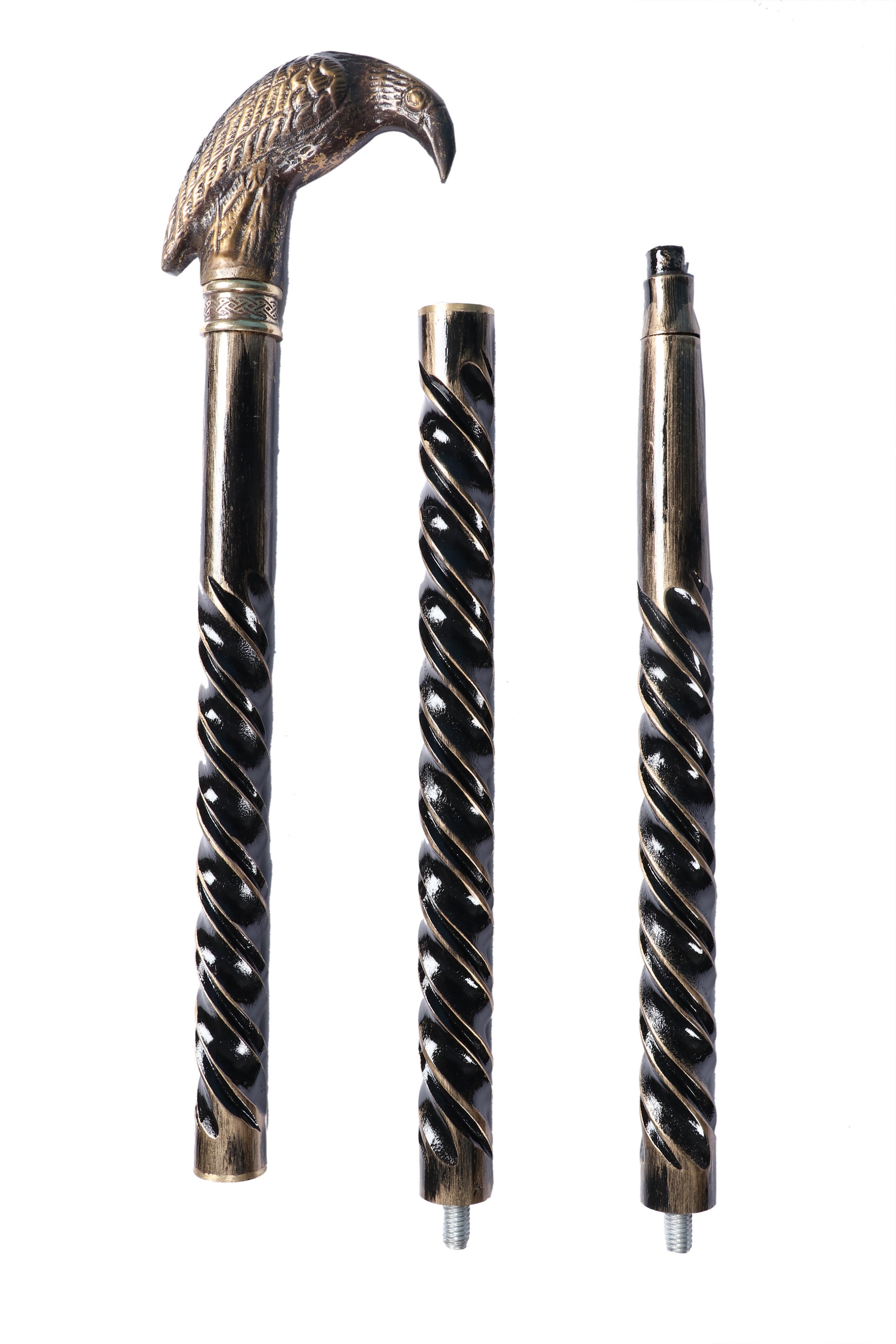 Rare Victorian RAVEN Handcrafted Walking Stick Cane-al Steampunk Handle ...