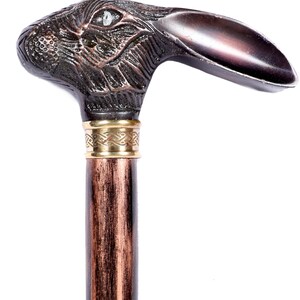 Handcrafed Wooden Walking Sticks and Canes Rabbit Head Stick Victorian ...