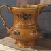 Amber Ironstone Pitcher With Black Roses, Brown Crazed Ironstone ...