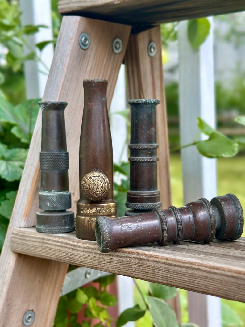 Vintage Garden Hose Nozzle Antique Brass Hardware Bronze Hose Nozzle Rustic Farm Tool Old