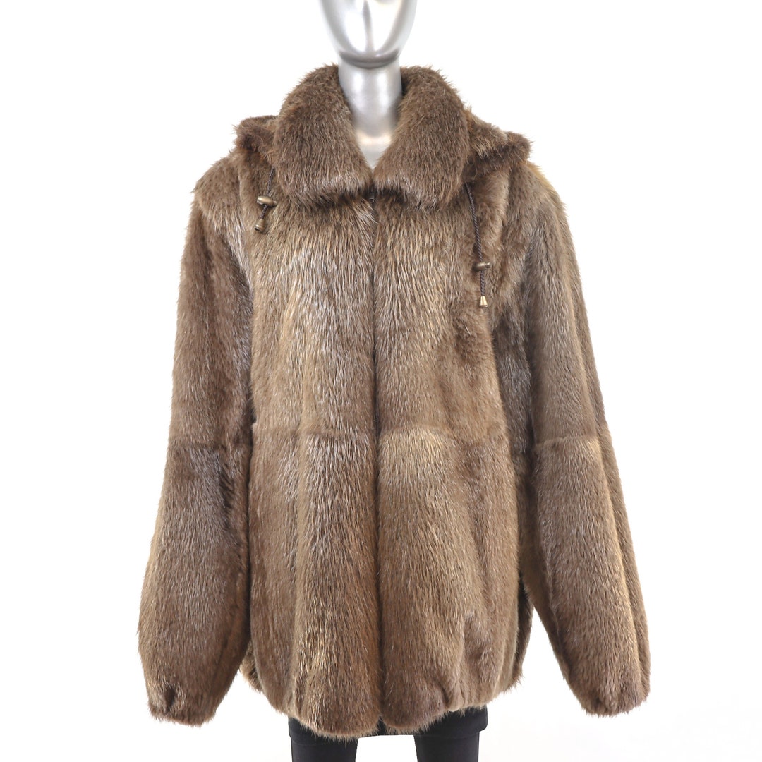 Men's Beaver Jacket With Detachable Hood Size XXXL - Etsy