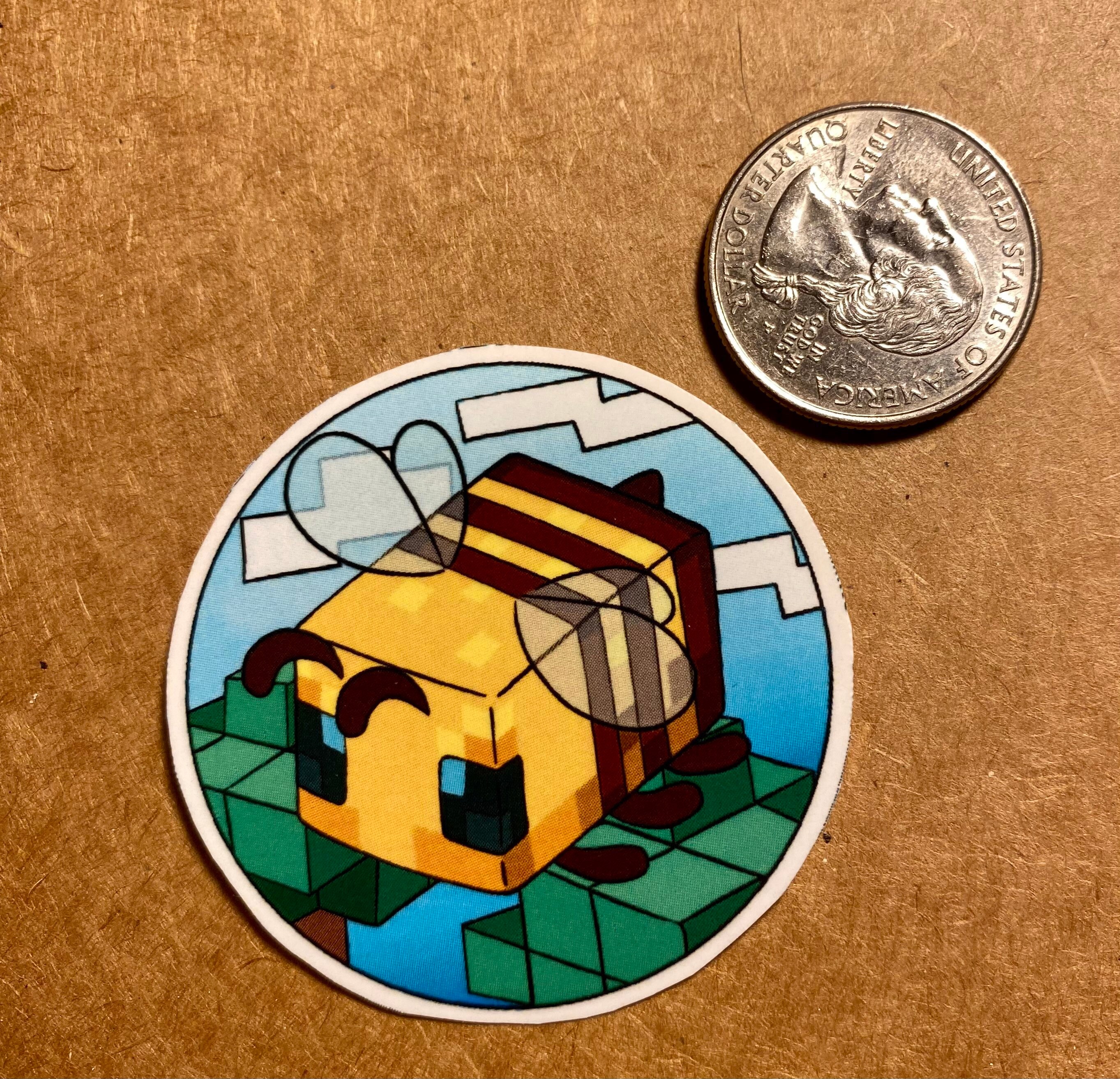 Minecraft Bee Vinyl Sticker Cute Water Resistant | Etsy