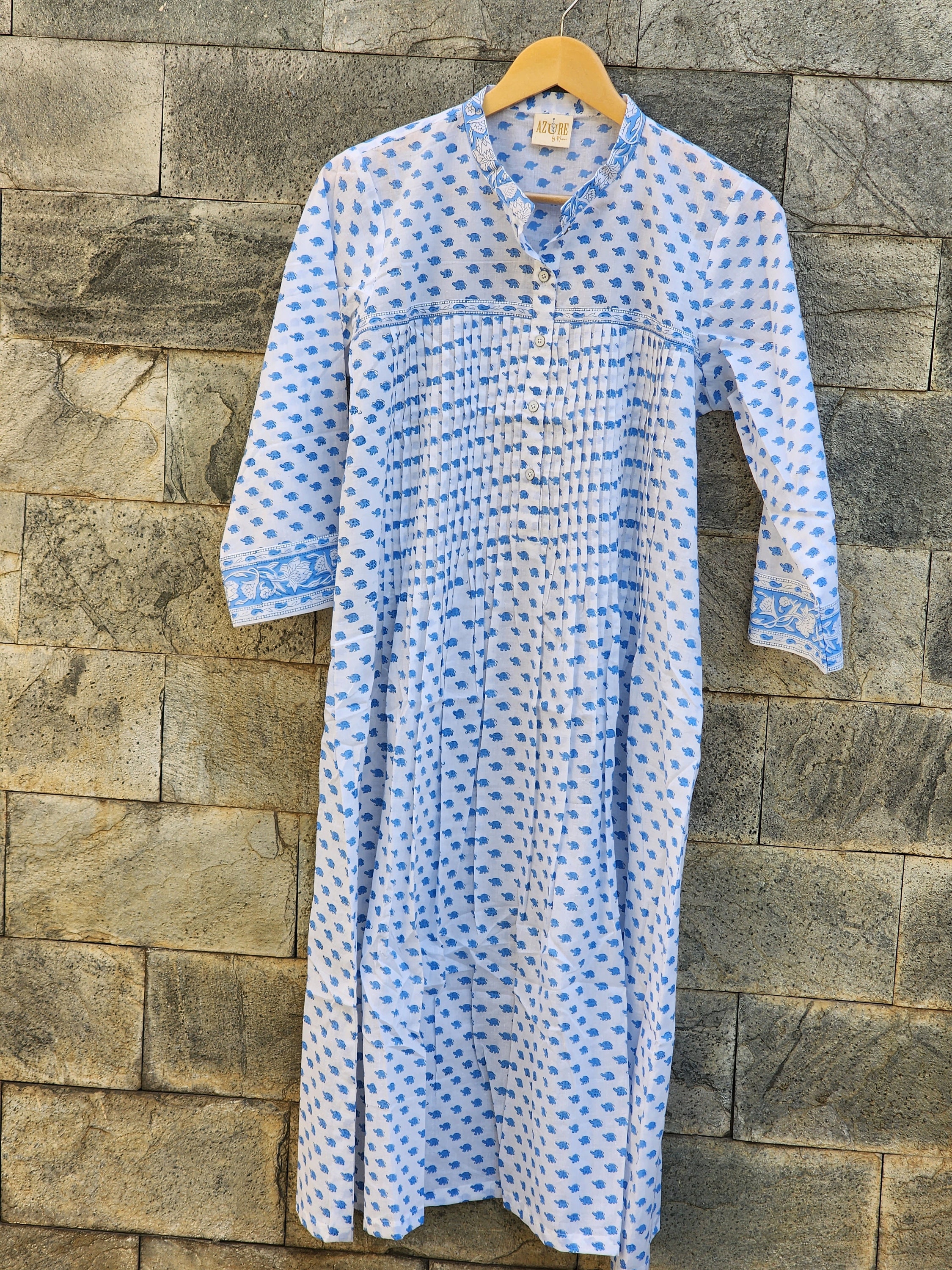 Turtle and Floral Print Mix Pleated Summer Dress, Vacation Wear, Beach ...