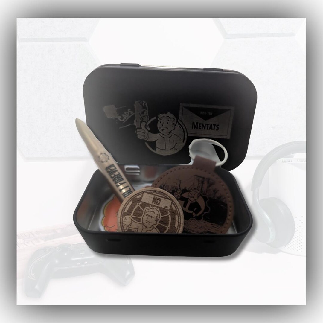 Fallout - Engraved Stash Tin Gift Set - Unique Gift - Caps - Mentats - Etsy