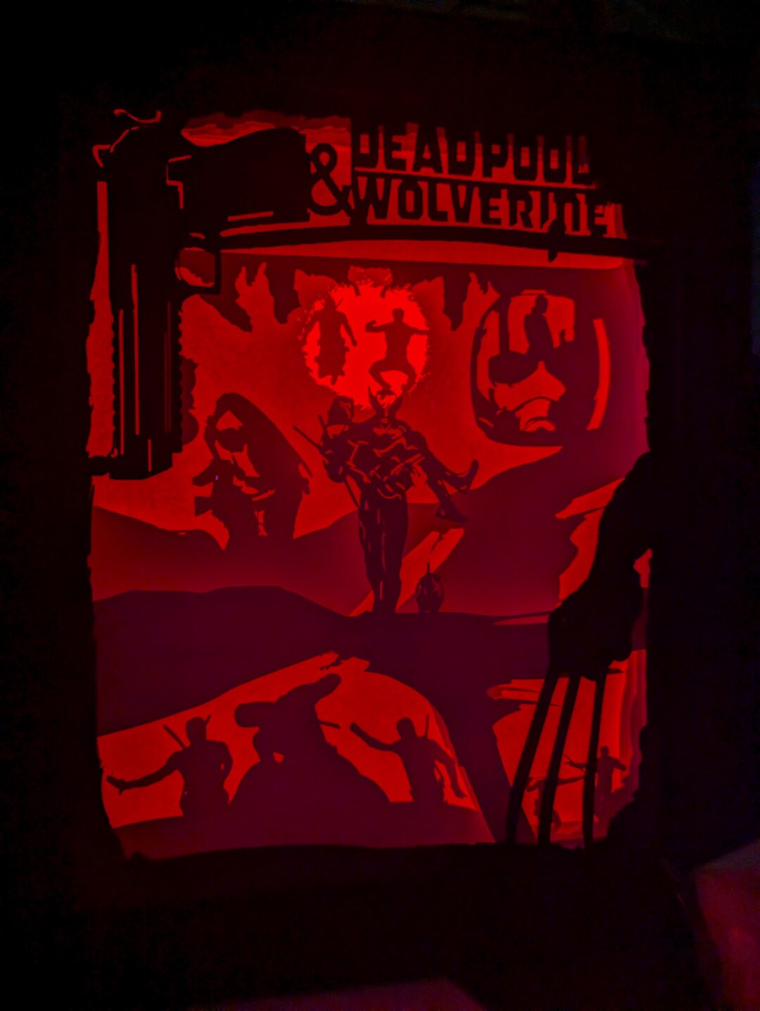 Deadpool & Wolverine Shadowbox / Lightbox Unique Gift - Etsy