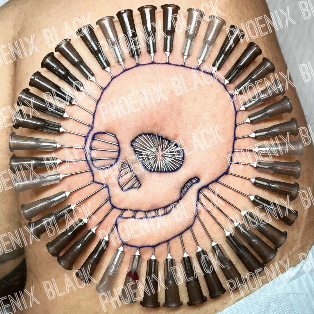 Skull Advanced Artistic Piercing Needle Play Design / - Etsy