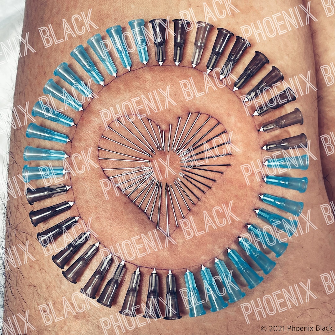 Love Button Heart - Beginner / Novice Artistic Piercing - Needle Play ...