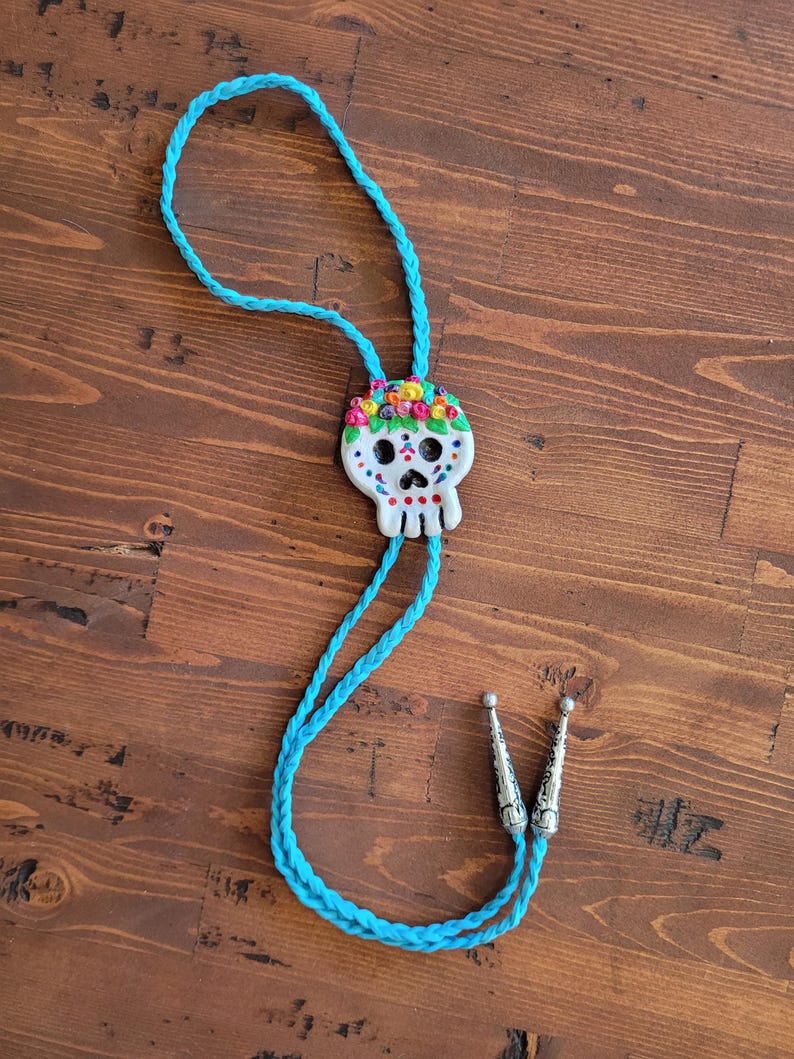 Skull Bolo, Skull Necklace, Handmade Skull - Etsy