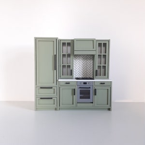 1:12 Scale Shaker Kitchen With Incorporated Oven & Countertop Cabinets ...