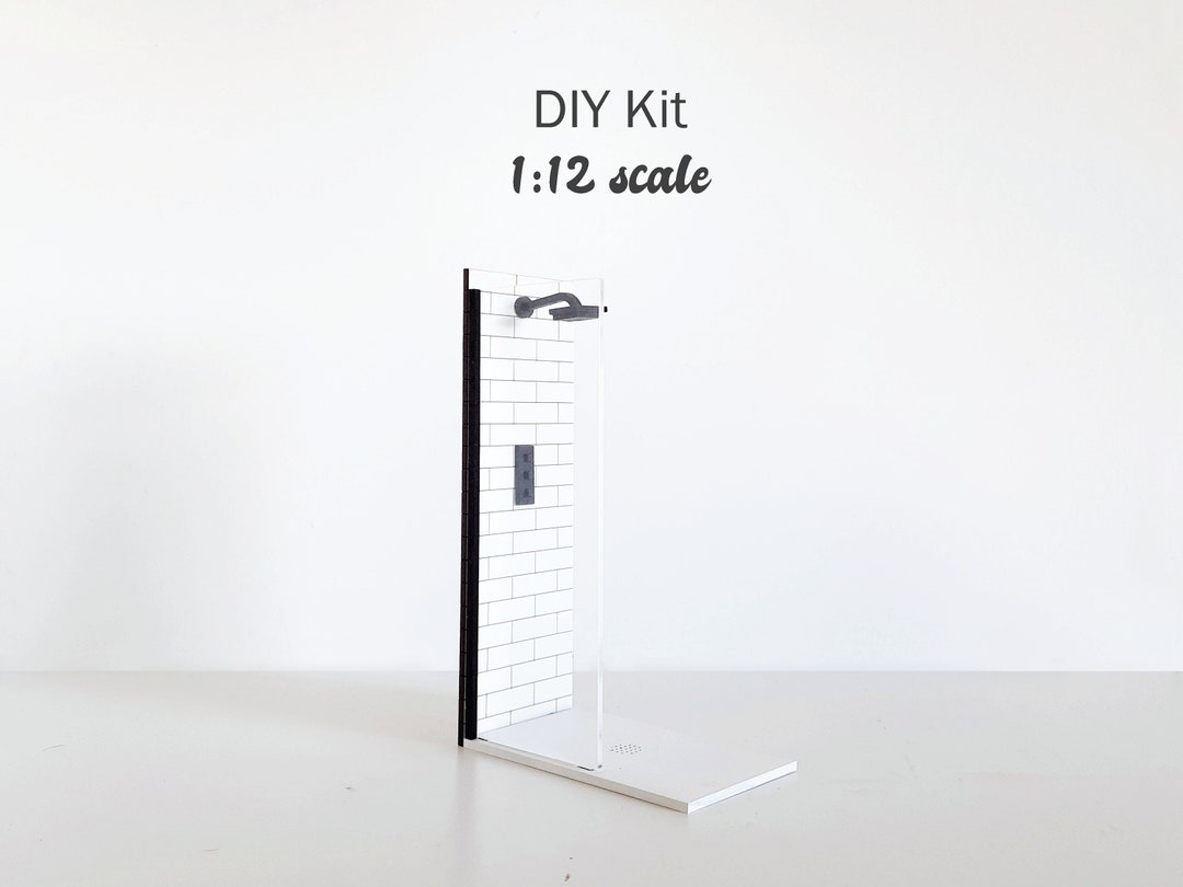 1:12 Scale Standard Walk in Shower DIY Kit Dollhouse Miniature - Etsy