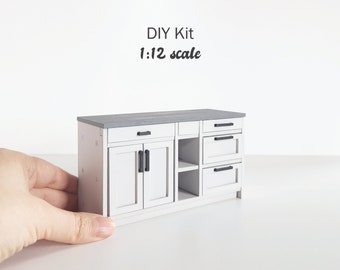 Miniature 1:12 Scale Kitchen Cabinet With Stove Top - Etsy