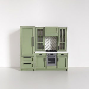 1:12 Scale Shaker Kitchen With Incorporated Oven & Countertop Cabinets ...