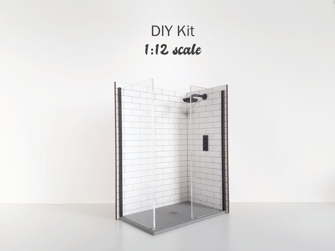 1:12 Scale Walk in Shower DIY Kit Dollhouse Miniature - Etsy