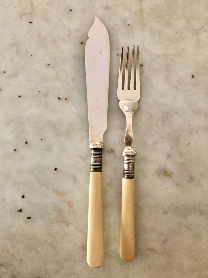 Philip Ashberry & Sons Faux Bone Fish Knives and Forks | Silver Plated ...