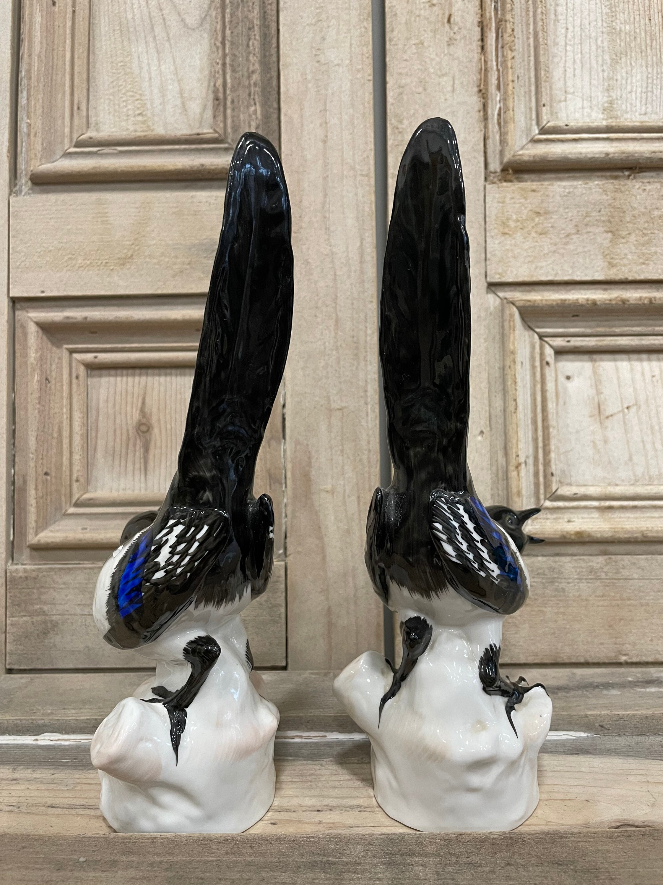 Imperial Lomonosov Magpie Figurine Pair USSR - Etsy