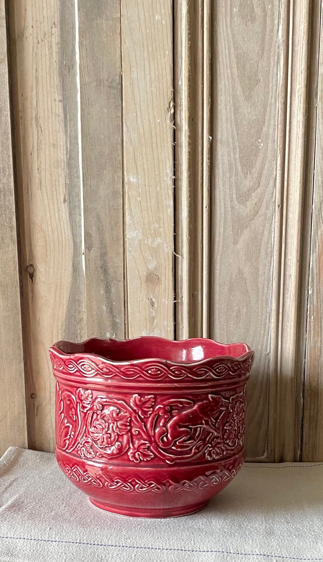 French Majolica Flower Pot Planter French Antique Planter Vintage ...