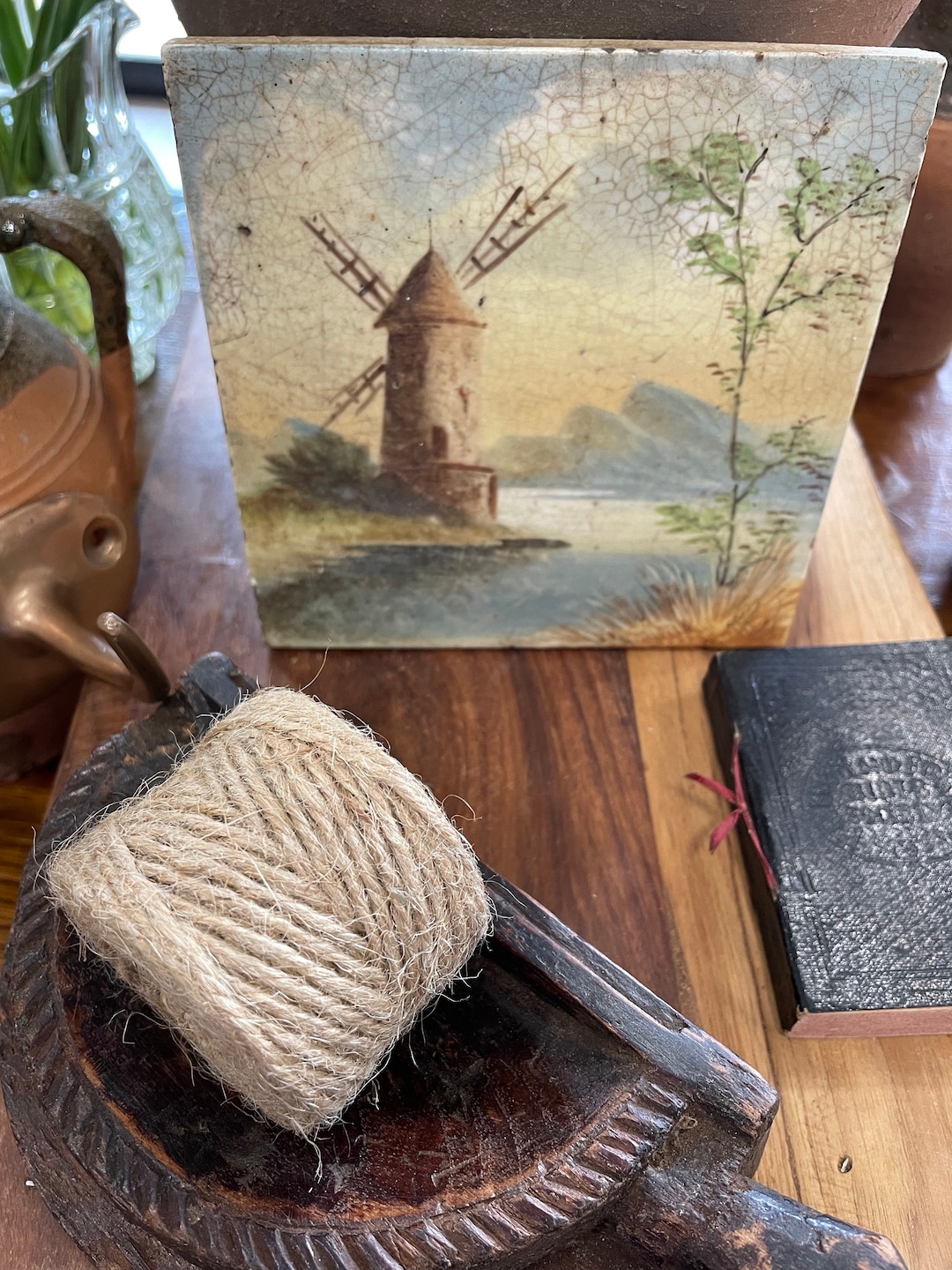 Antique English Windmill Tile - Etsy