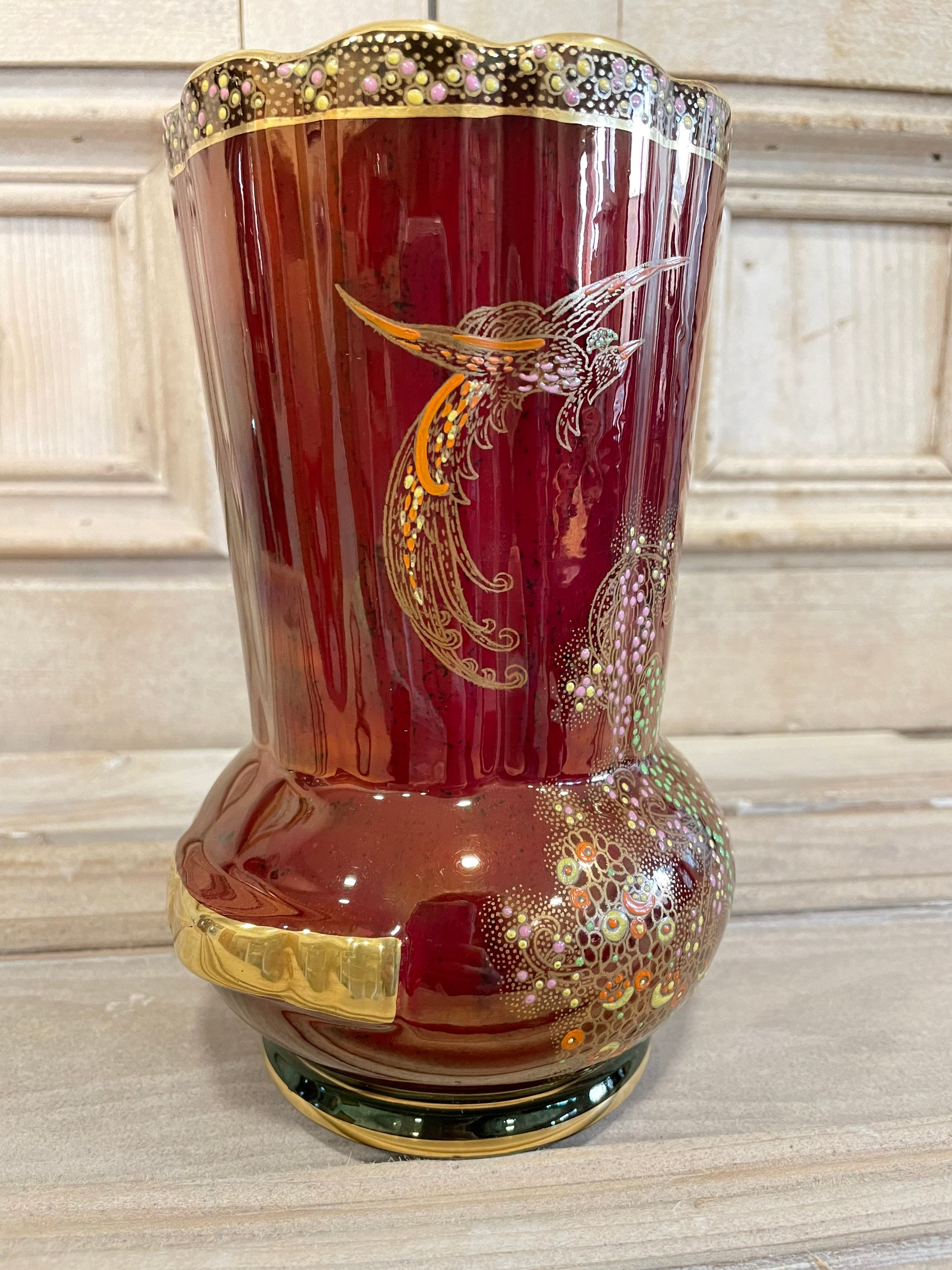 Antique Crown Devon Fieldings Birds of Paradise Hand Painted Vase - Etsy UK