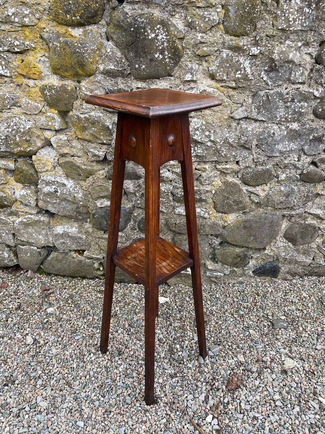 Antique Oak Plant Stand Etsy