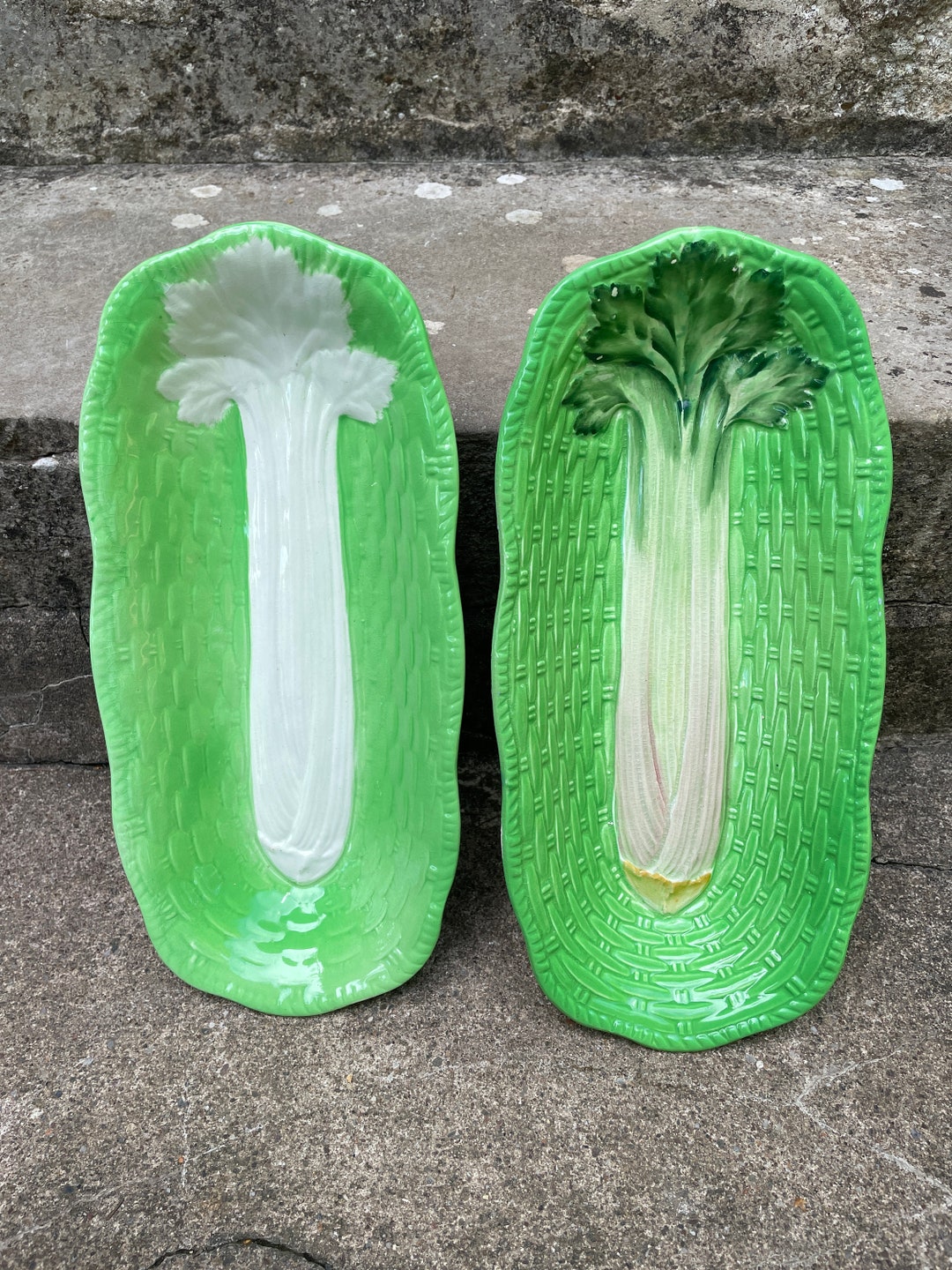 Pair of Beswick Celery Dish Pottery Platters | Vintage Staffordshire ...