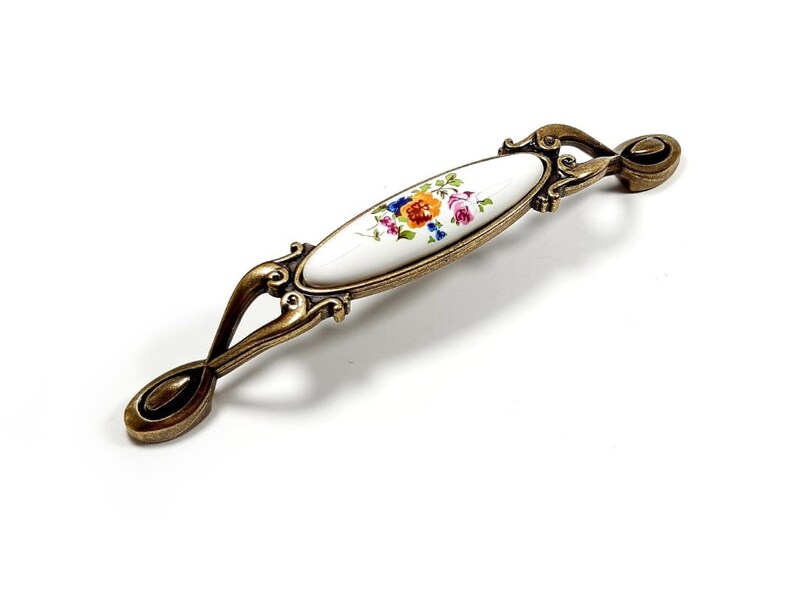 Porcelain Furniture Handles / Ceramic Kitchen Cabinet Pulls / Cupboard ...