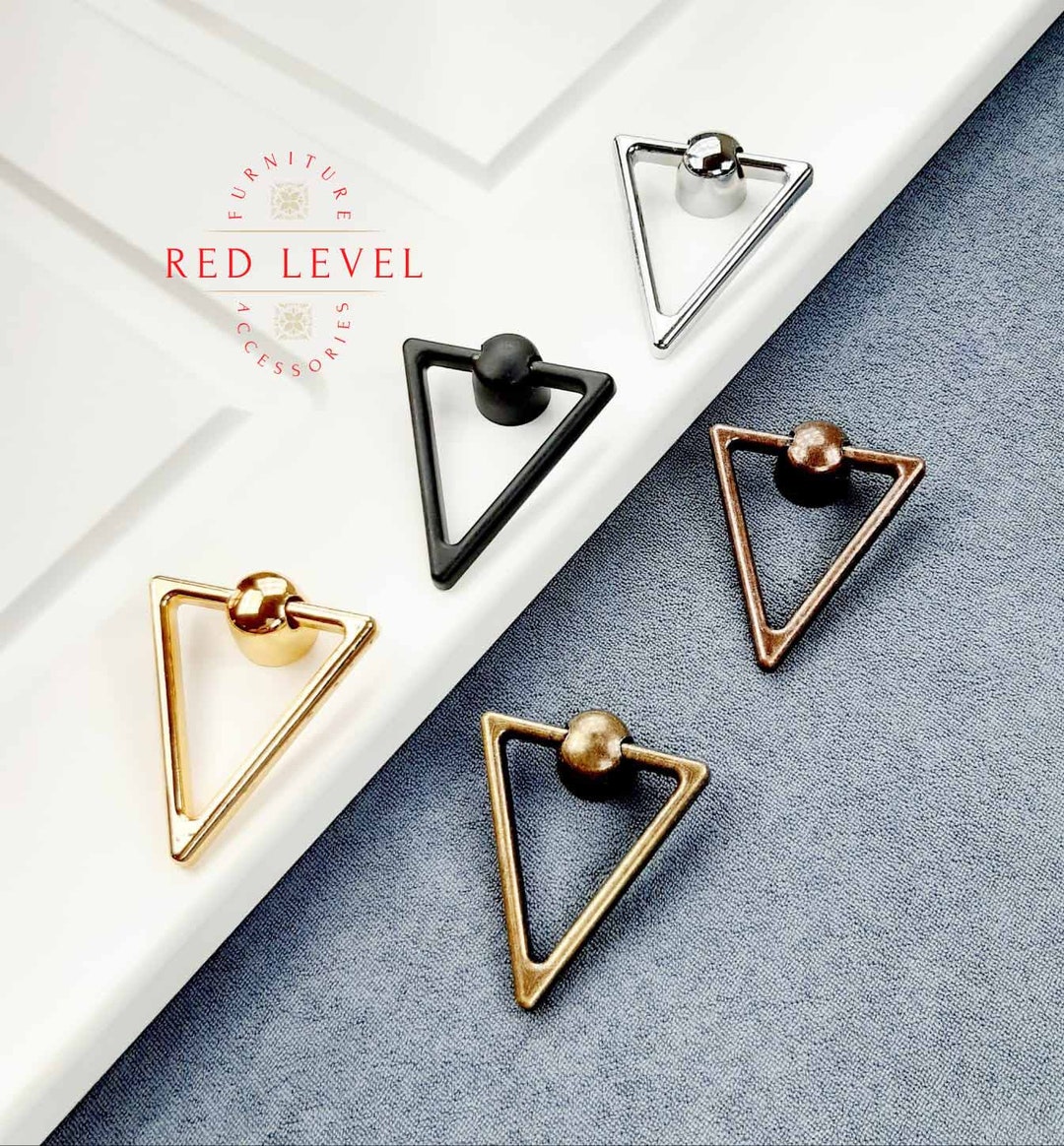 Triangle Modern Metal Furniture Handles / Antique Bronze Knobs / Copper ...