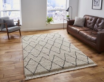 Boho Cream Rug | Etsy