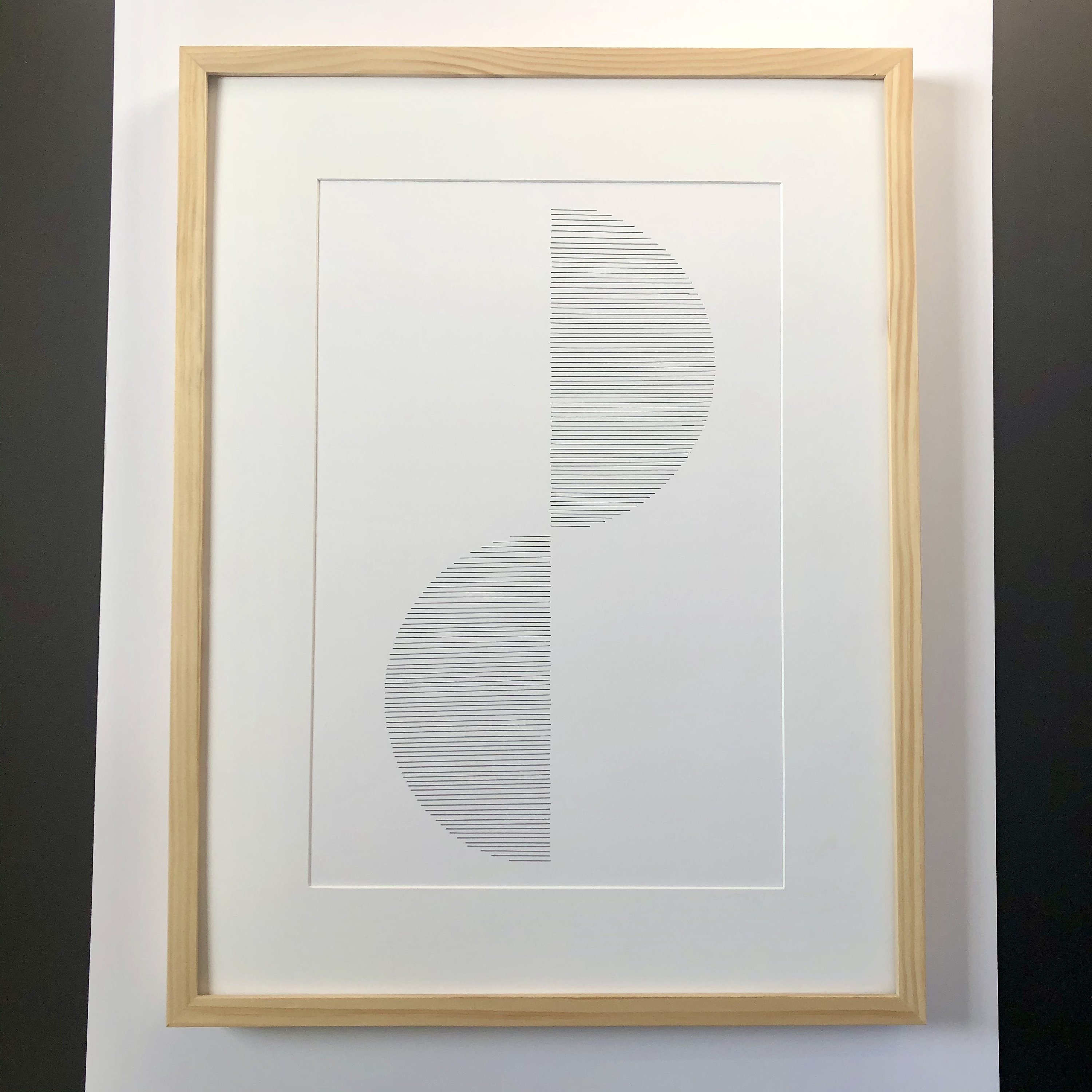 Framed Mid-century Line Drawing Line Art Geometric Shapes - Etsy