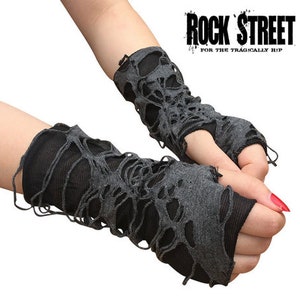 Distressed Fingerless Gothic Wasteland Gloves Handwarmers Post ...
