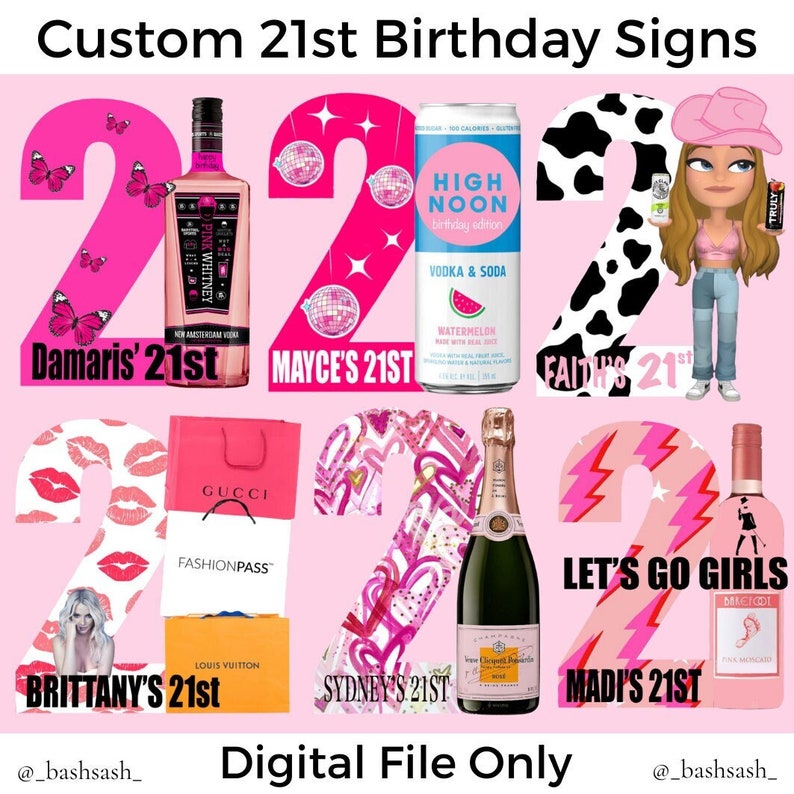 Custom 21st Birthday Sign - Digital File Only - Etsy