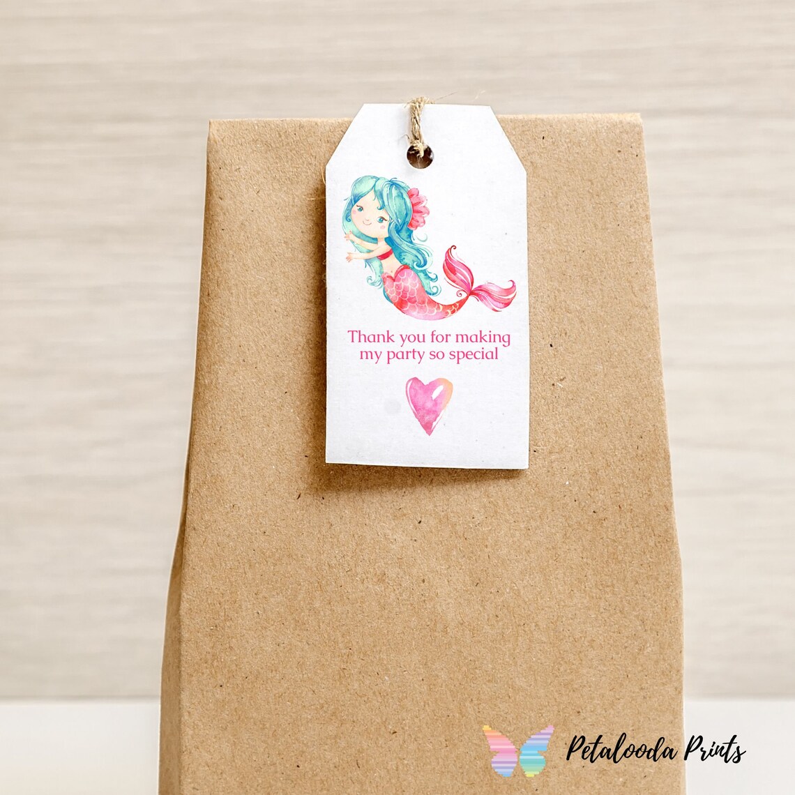 Birthday Thank You Tag Mermaid Theme Birthday Party Favor - Etsy