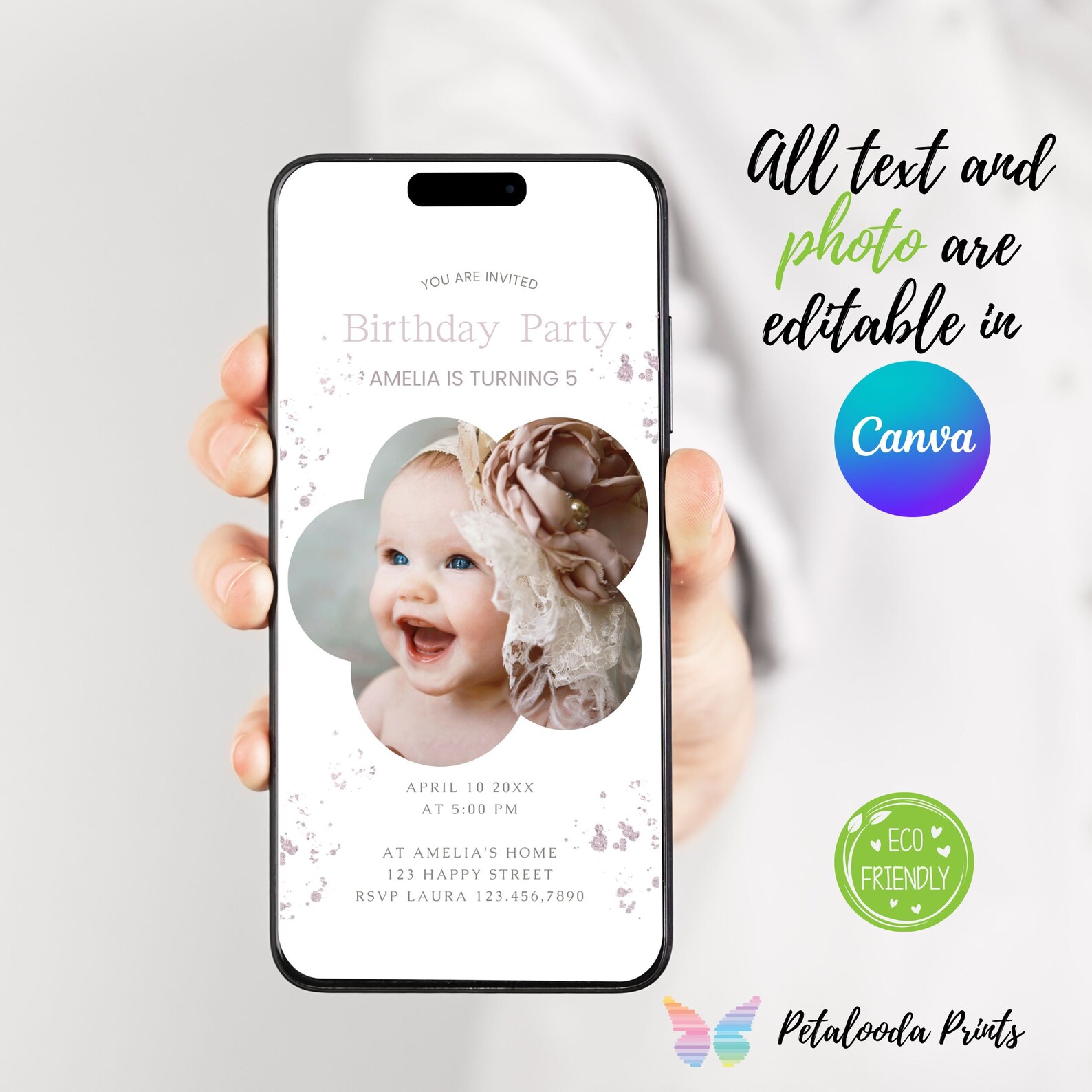 Evite Editable Birthday Party Invitation Photo Digital Invitation cloud ...