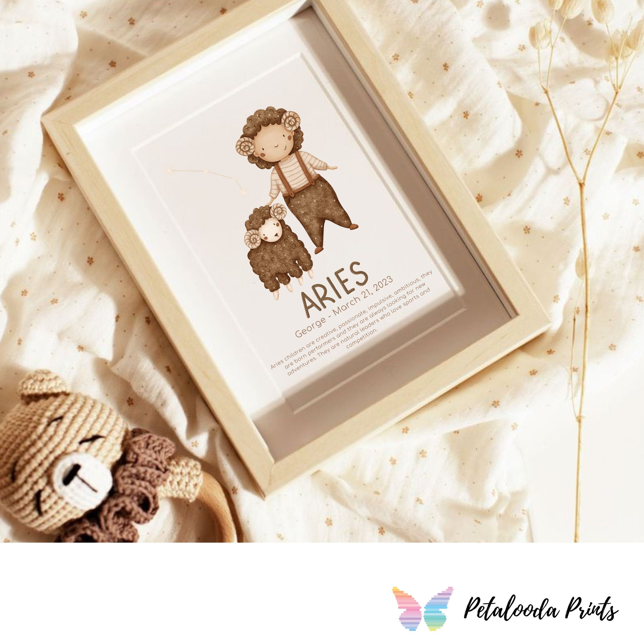 Personalised Nursery Wall Art - Kids Zodiac Print- Star Sign Zodiac ...