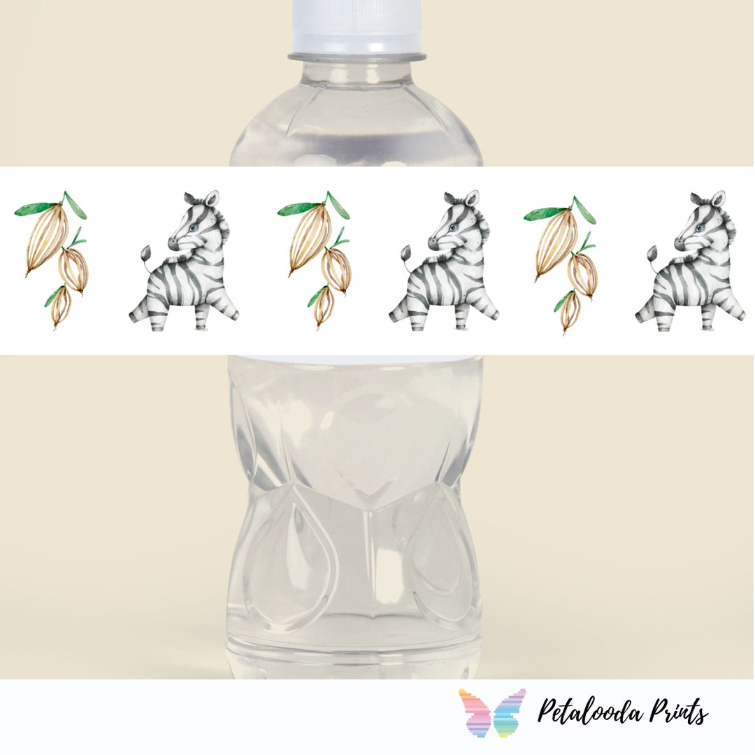 Water Bottle Label Cute Zebra Jungle Theme Birthday Party - Etsy