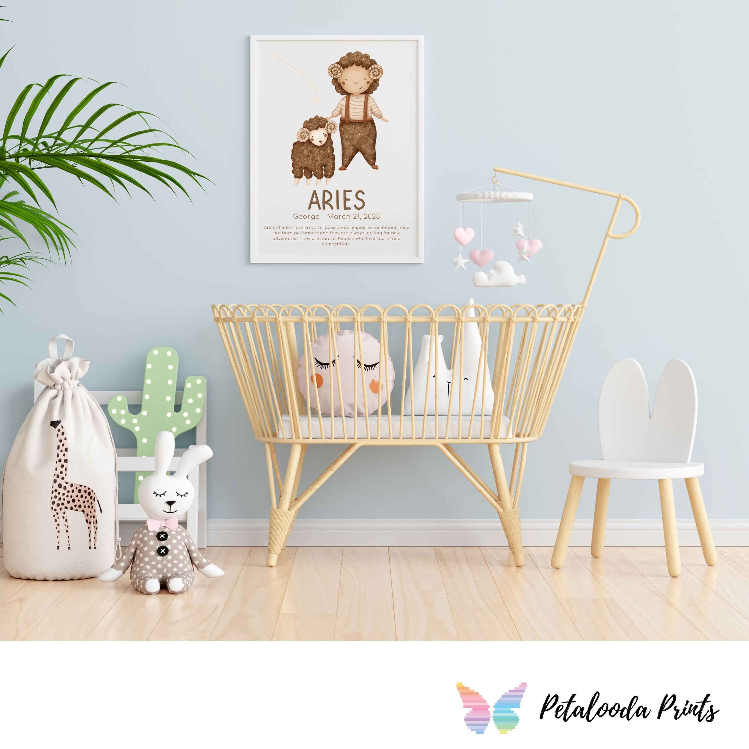 Personalised Nursery Wall Art - Kids Zodiac Print- Star Sign Zodiac ...