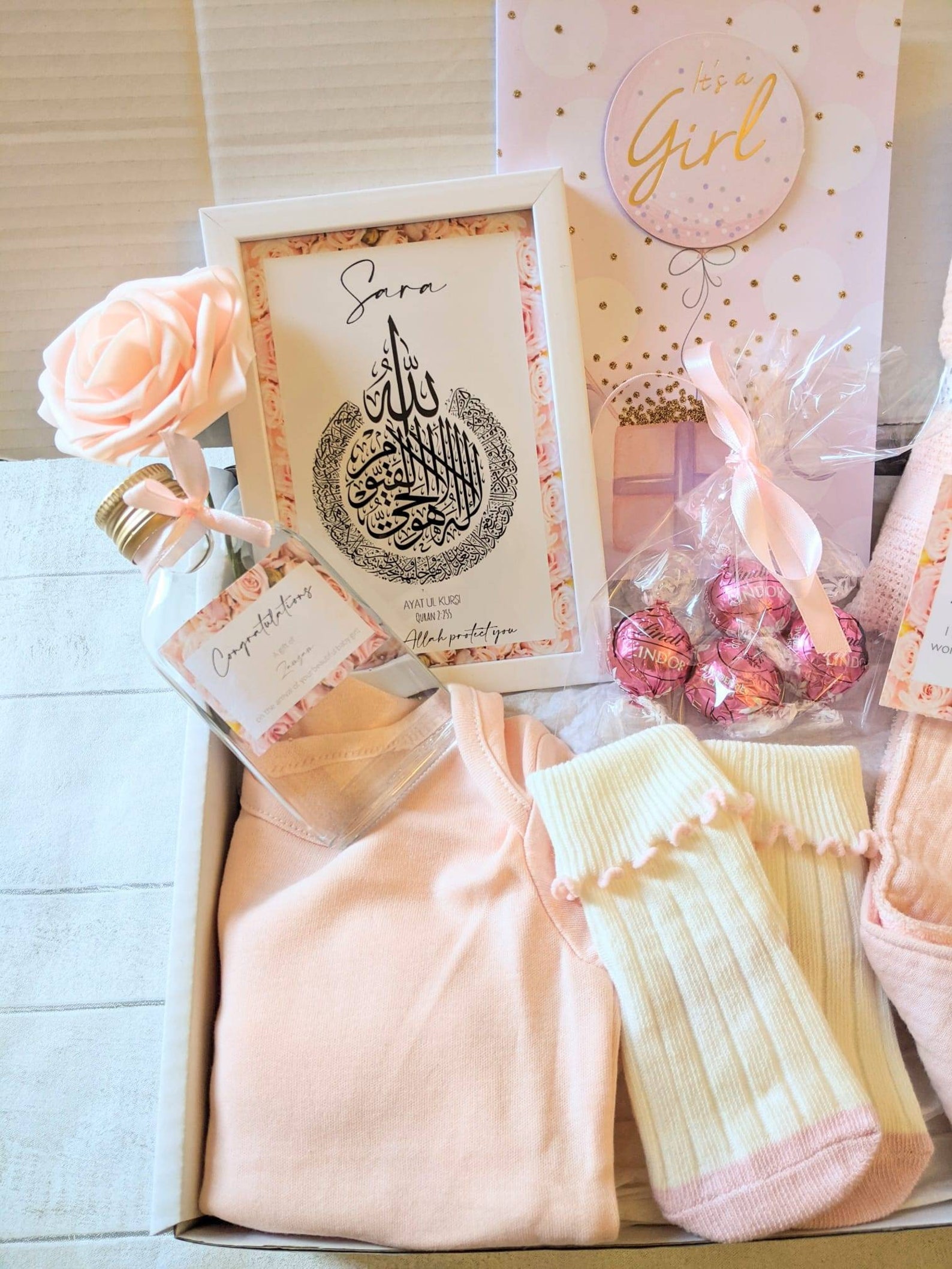 Islamic Personalised Baby Girl Gift/baby Girl Frame/muslim Baby Girl ...