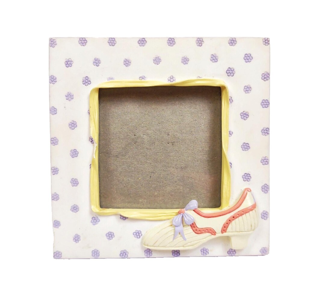Twos Company Shoe Themed Photo Frame White Polka Dot for 3x3 Tabletop 3 ...